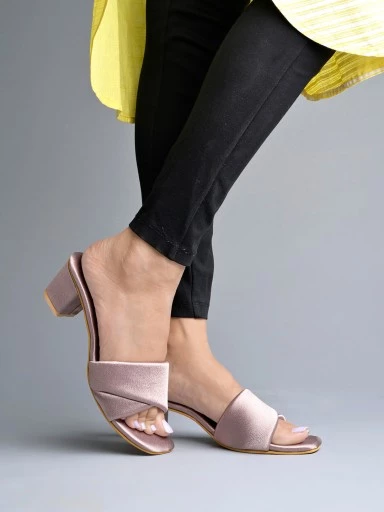 Buy Stylestry Stylish Solid Mauve Block Heels For Women & Girls